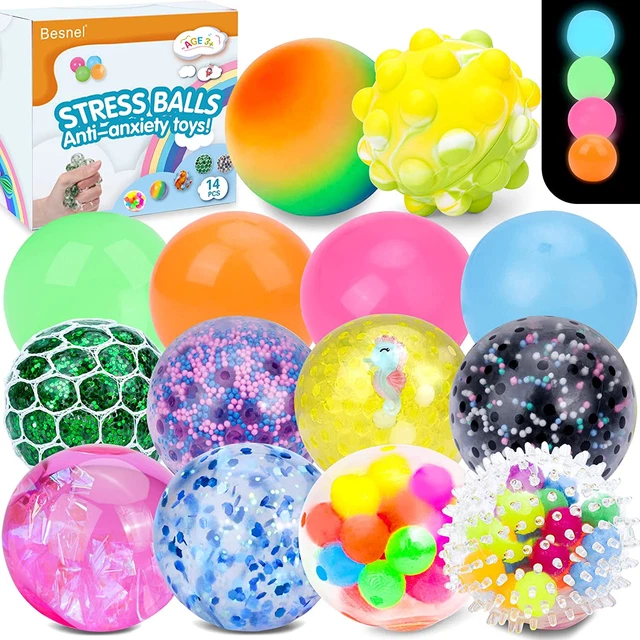 SENSORY STRESS BALLS Set, Squishy Stress Ball,14 Pack Stress Relief ...