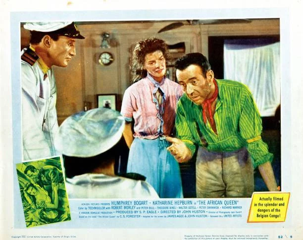 THE AFRICAN QUEEN Lobby Card Walter Gotell Humphrey Bogart Old Movie ...