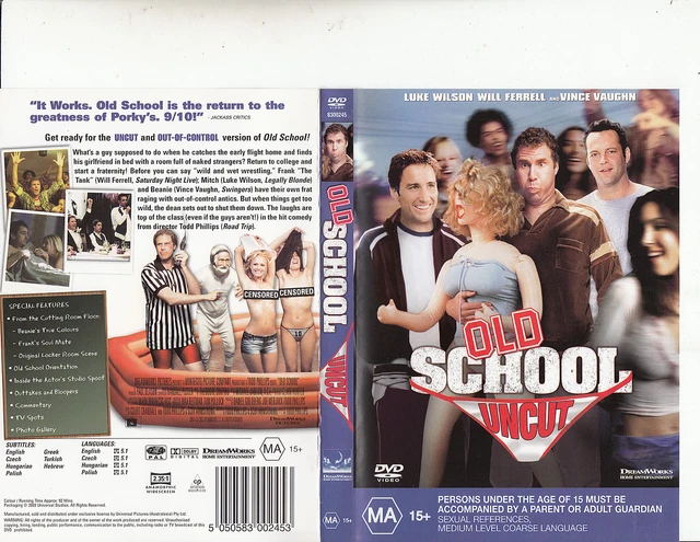 OLD SCHOOL-2003-UNCUT-[LUKE WILSON]-MONTECITO Picture-Movie MP-DVD $25.00 - PicClick AU
