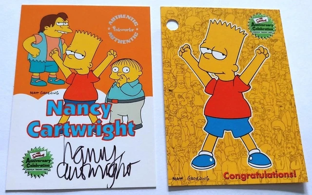 THE SIMPSONS 10TH Nancy Cartwright as Bart Simpson Auto Card (Inkworks ...