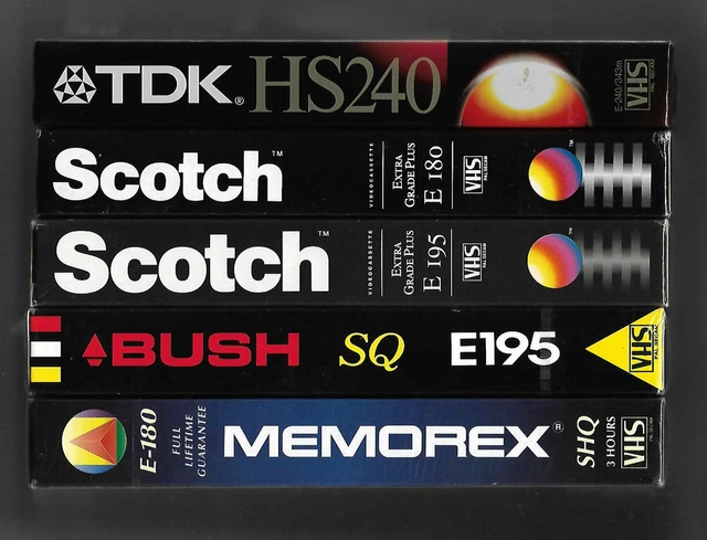 5 BLANK VIDEO Tapes - VHS Tape - TDK, Scotch (2), Bush and Memorex - Free P&P £17.99 - PicClick UK