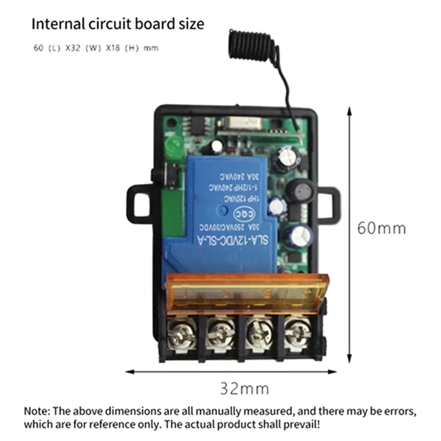 AC 220V 30A 1CH 433MHz Remote Control Relay Receiver + on/Off4972 £10. ...