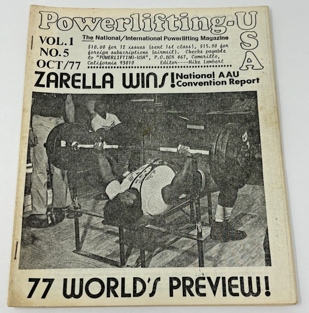 POWERLIFTING USA BODYBUILDING Magazine Issue #5 October 1977 Zarella ...