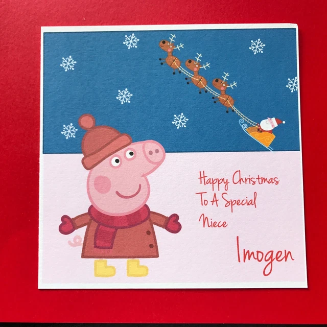 PEPPA PIG CHRISTMAS Card Granddaughter Niece Daughter Goddaughter peppa-pig-christmas-card-granddaughter-niece-daughter-goddaughter