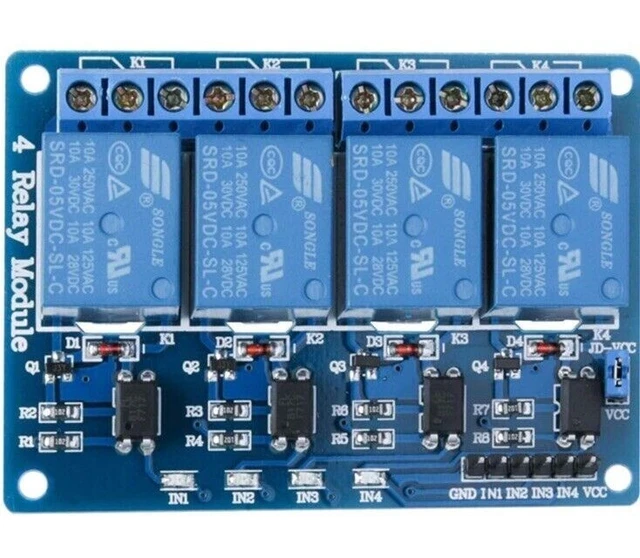ELEGOO 4 CHANNEL DC 5V Relay Module with Optocoupler (#167) $10.00 ...