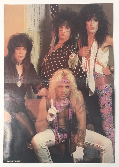 VINTAGE MOTLEY CRUE DAVID LEE ROTH 80s Metal Magazine Centerfold Poster ...