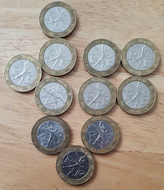 11 MONETE LIBERTE Egalite Fraternite 10F 1988, 1989, 1990 e 1991 EUR 2 ...