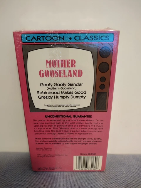 MOTHER GOOSELAND CARTOON Classics Volume 1 VHS 1991 NJ USA Copy Factory ...