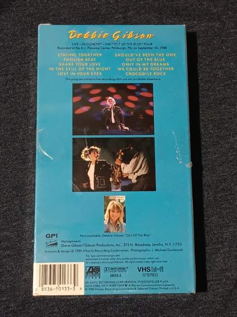 VHS: DEBBIE GIBSON Live in Concert: The "Out of the Blue" Tour 1993 NEW ...