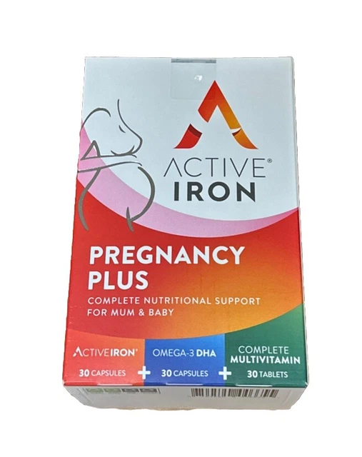 ACTIVE IRON PREGNANCY + Nutritional Support For Mum & Baby 90 Capsules ...
