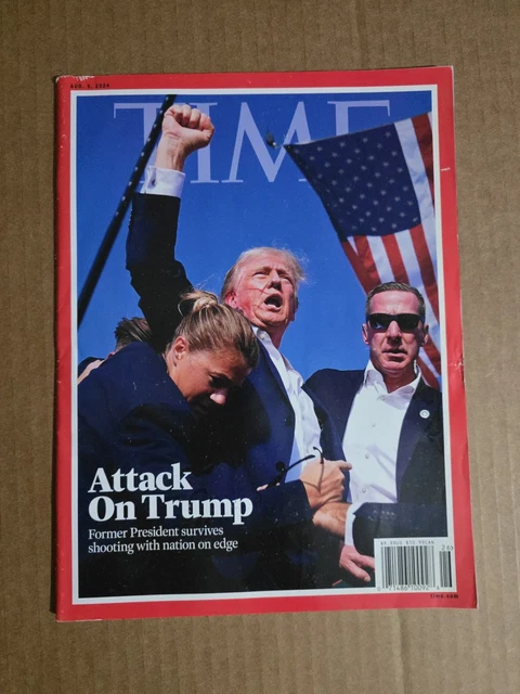 2024 DONALD TRUMP Time Magazine ( Fist Pump Trump) Attack On Trump £63. ...