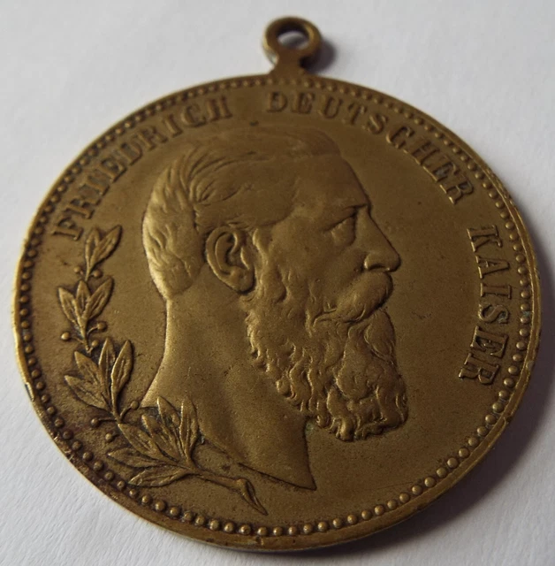 1888 GERMAN EMPIRE MEDALLION EMPEROR KING Wilhelm II Friedrich III ...