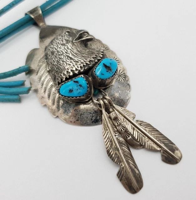 FRED JAMES NAVAJO Silber Anhänger mit Türkis & Adler - (149) EUR 89,10 ...