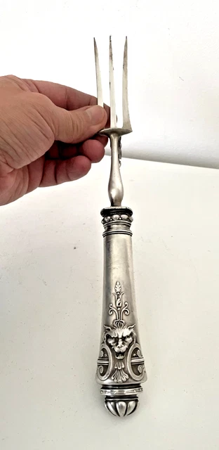 FOURCHETTE À GIGOT argent minerve décor Chimères. EUR 150,00 - PicClick FR
