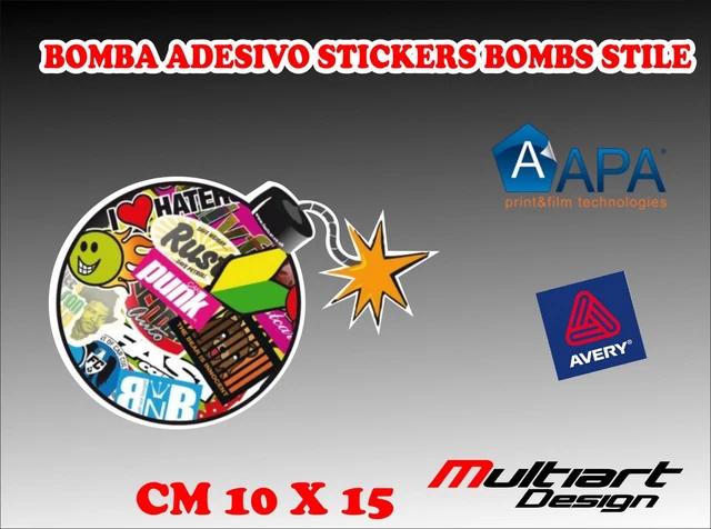 ADESIVI STICKER BOMB ADESIVO STICKERBOMB CARTOON BOMBA 2 pz EUR 5,50 ...