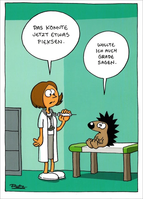 CARTOON-POSTKARTE RALPH RUTHE "Das könnte jetzt etwas pieksen." EUR 1 ...