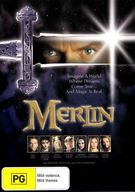 MERLIN (DVD, 1998, 2 Discs) Sam Neill, Helena Bonham Carter, Rutger ...
