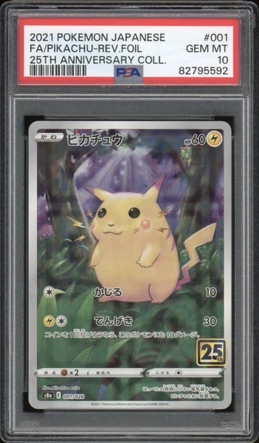 2021 POKEMON JAPANESE 25th Anniversary s8a Pikachu FA Rev. Foil 001/028 PSA 10 EUR 69,99 ...