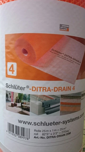 SCHLÜTER DITRA DRAIN MM Découplage 4mm 1 - 25qm EUR 15,78 - PicClick FR