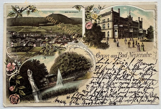 ALTE LITHO-AK GRUSS aus Bad Neuenahr gelaufen 1899 Cur Hotel EUR 26,00 ... ALTE LITHO-AK GRUSS aus Bad Neuenahr gelaufen 1899 Cur Hotel EUR 26,00 ...