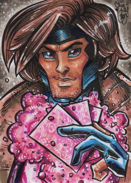 GAMBIT MARVEL X-MEN CHRIS MCJUNKIN Sketch Card Original Art £78.74 ...