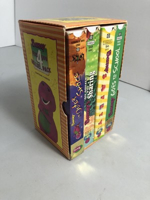 BARNEY FUN 4 You Value Pack (VHS, 4-Tape Set) Safety Outer Space School ...