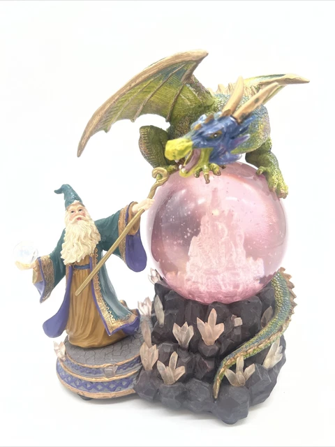 CLASSIC TREASURES WIZARD And Dragon Magic Globe Lights Up and Makes ...