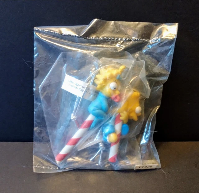 VINTAGE BART & Maggie Simpsons on Candy Canes Ornaments. New In Package ...