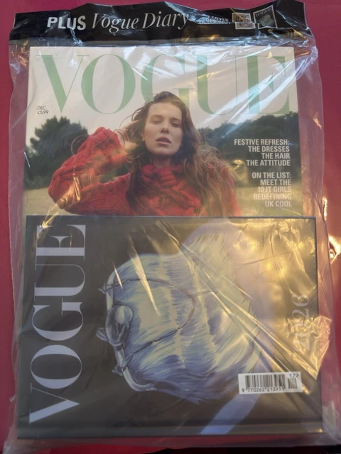 VOGUE DECEMBER 2025 Magazine with Blue Vogue 2026 Diary £19.36 ...