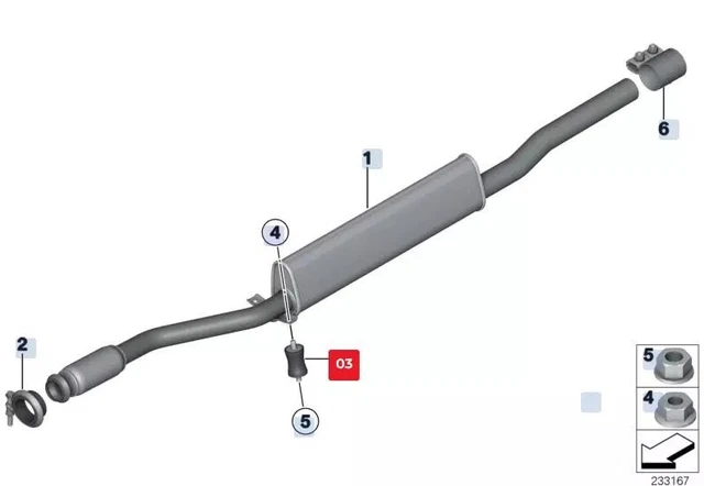 GENUINE MINI R60 R61 Rear Exhaust Mid Pipe Bracket Rubber Mounting OEM ...