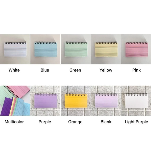 PORTABLE NOTEPAD HORIZONTAL Line Coil Note Book Memo Pads School Office ...