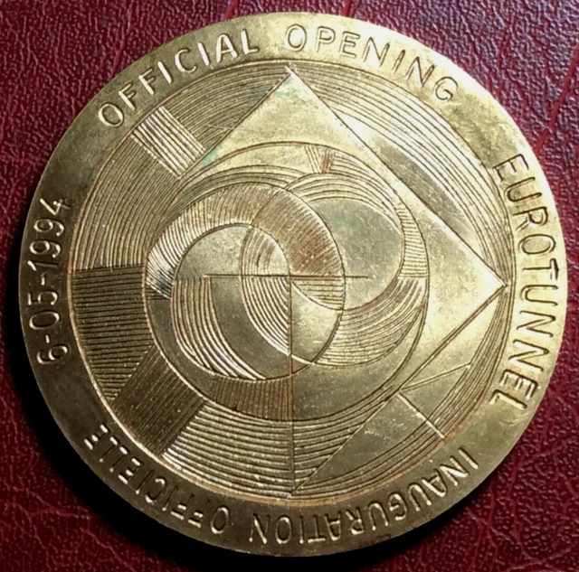 EURO-TUNNEL OFFICIAL INAUGURATION opening 6-05-1994 rare medal by René ...