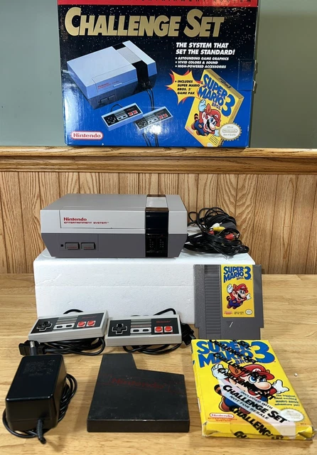 NINTENDO NES CHALLENGE SET CIB Super MARIO Bros 3 SERVICED + PLAY ...