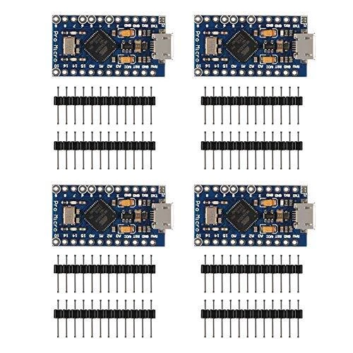 4-PACK PRO MICRO ATmega32U4 5V 16MHz Micro USB Development Board Module ...