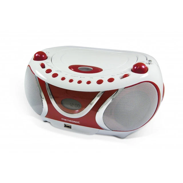 LECTEUR CD CHERRY MP3 avec port USB, FM - blanc et rouge EUR 45,90 ...