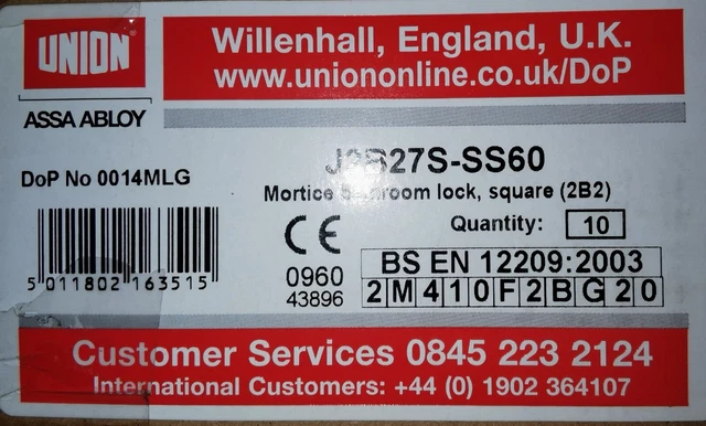 UNION ASSA ABLOY Mortice Bathroom Lock £10.00 - PicClick UK