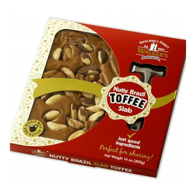 WALKERS NONSUCH NUTTY Brazil Toffee Slab with Hammer - 400g B/B 11/07 ...