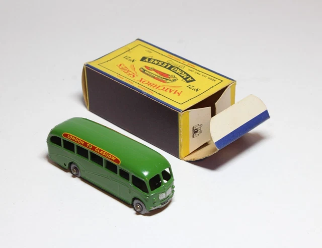MATCHBOX LESNEY MB 21 Bedford Long Distance Coach - RARE DARK GREEN £ ...