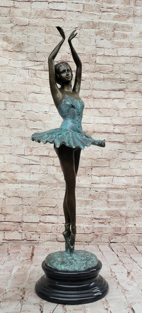 EXTRA LARGE DETAILED Ballerina Genuine Bronze Sculpture Statue Cast ...