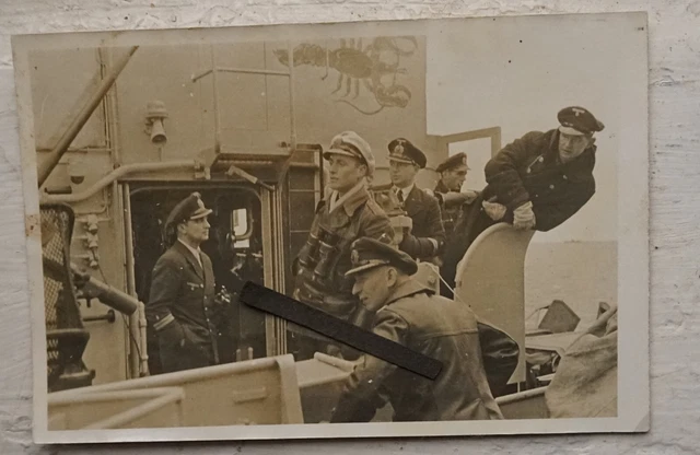 FOTO ALT WK2 Kriegsmarine Offiziere Wappen Logo Schiff Uniform Mütze ...