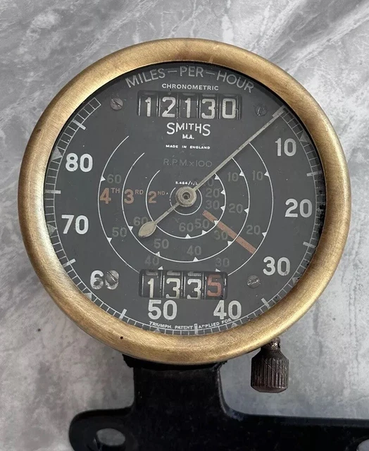 SMITHS CHRONOMETRIC SPEEDOMETER Triumph 3T 5T Girder Forks Vintage ...