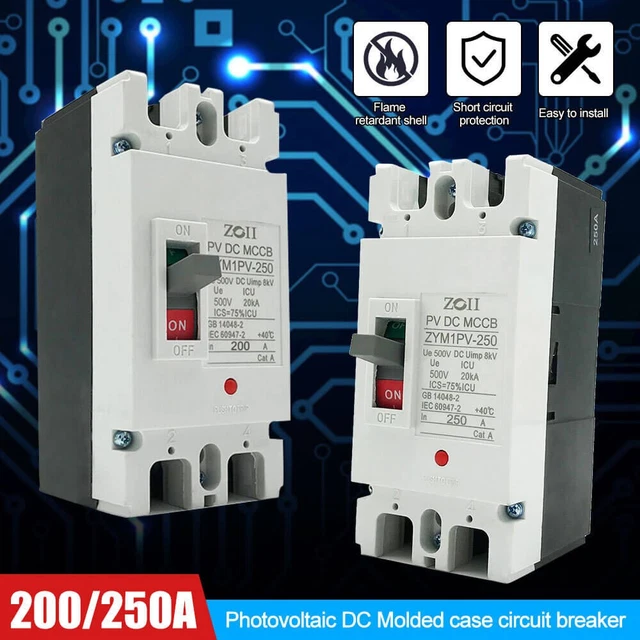 200A/250A DC ISOLATOR MCCB 2-Pole 1000V for Solar Panel Battery System ...
