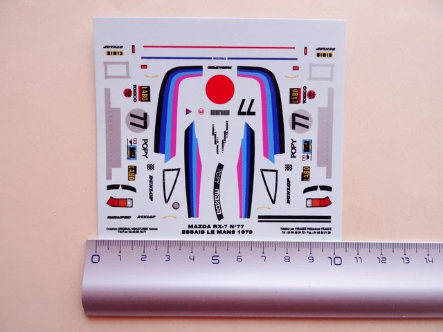 DECAL 1/43 ORIGINAL M MAZDA RX7 n°77 NQ DNS 24H LE MANS 79 IKUZAWA ...
