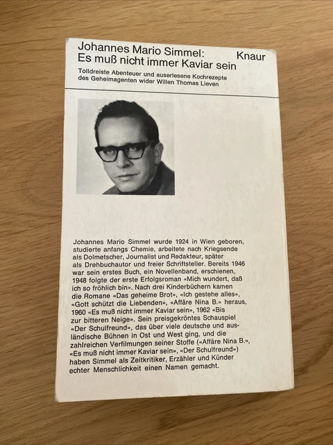 JOHANNES MARIO SIMMEL: Es muss nicht immer Kaviar sein EUR 1,00 ...