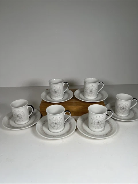 ROYAL DOULTON - Morning Star - 6 x Demitasse / Espresso / Coffee Cups ...