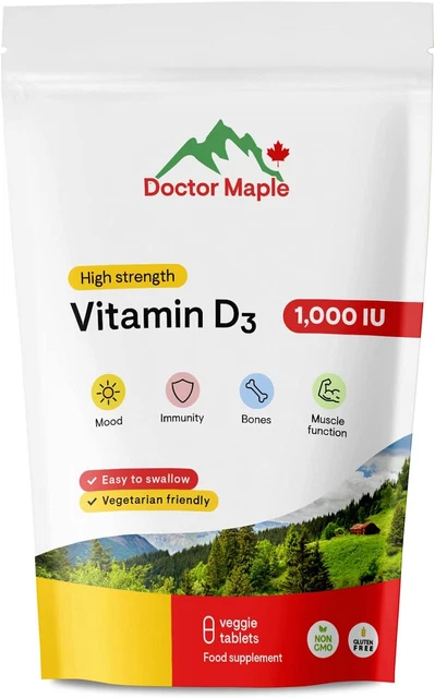 DOCTOR MAPLE VITAMIN D3 1,000 IU (25Ug) Tablets | High Strength Vitamin ...