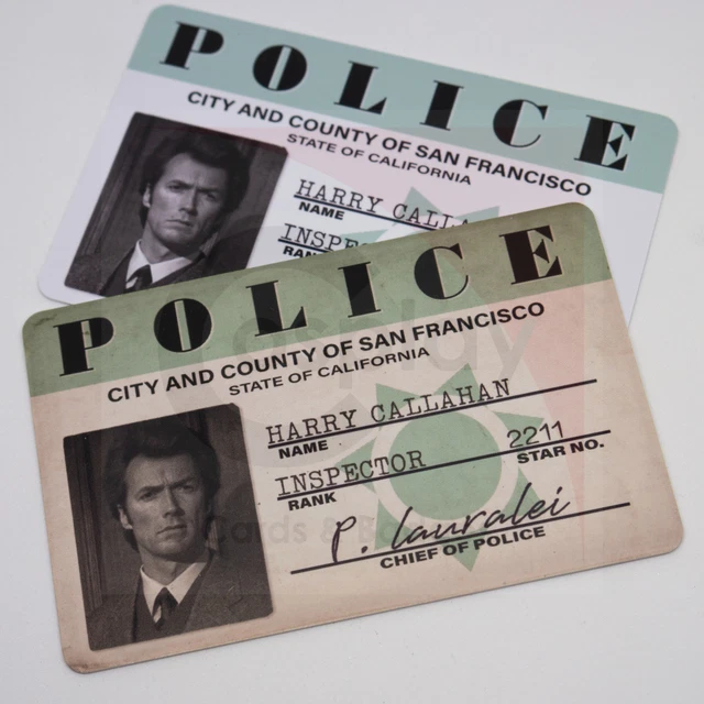 DIRTY HARRY, INSPECTOR Harry Callahan Police ID Badge, SFPD, Clint ...