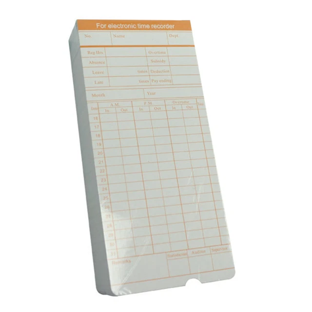 100 SHEETS TIME Record Paper Pyramid Cards Attendance Thicken £14.15 ...