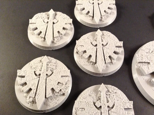 CUSTOM 3D PRINTED Dark Angels bases 32mm(10),40mm(5),60mm(1) Warhammer ...