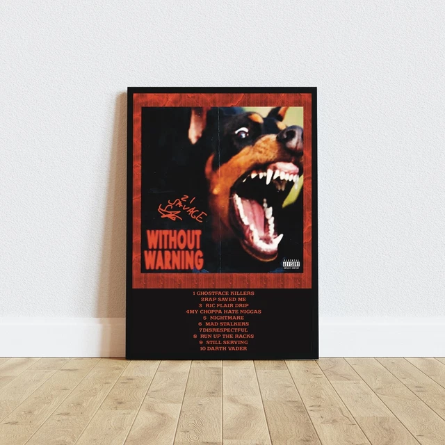 21 SAVAGE WITHOUT WARNING POSTER ALBUM COVER COLLEZIONE MUSICA RAP ...